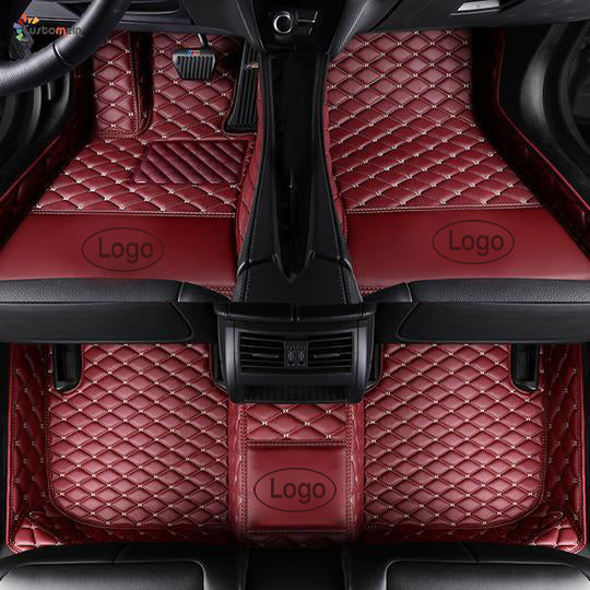 Custom Car Floor Mat in Leather with Logo (Diamond Stitching) – Customein